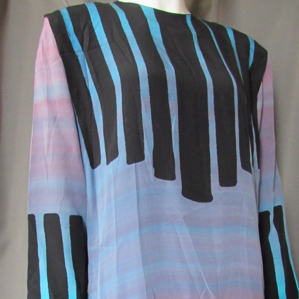 Sale Vintage Silk Maxi Shift In Ombre Pattern Nicole … - Gem